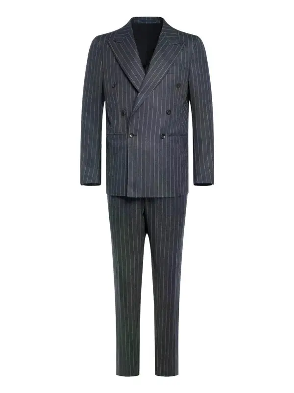 FRANZESE COLLECTION Double-breasted Pinstripe Suit - Grey