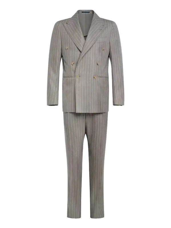 FRANZESE COLLECTION Double-breasted Pinstripe Suit - Grey