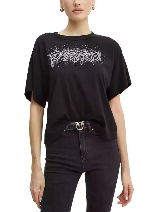 Pinko Logo-embellished T-shirt - Black