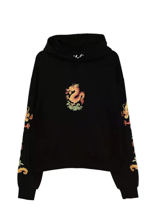 MELT Graphic-printed Slouchy Hoodie - Black