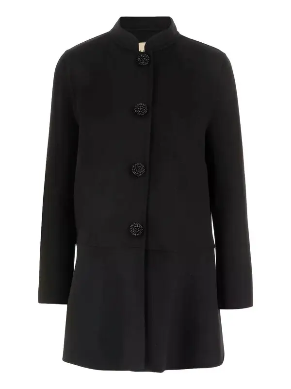Valentino Garavani Wool Button Coat - Black