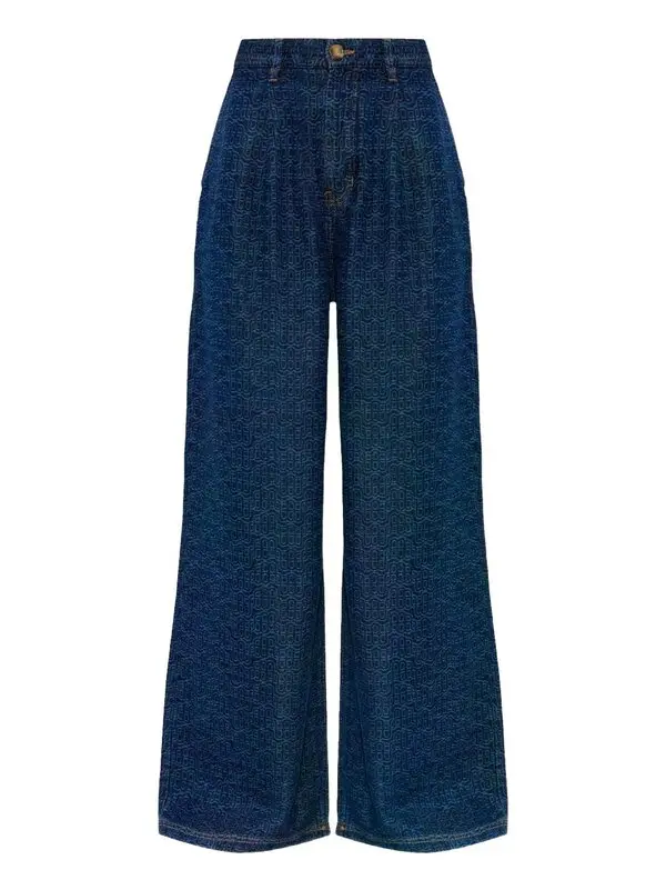 Munthe Patterned Wide Leg Trousers - Blue