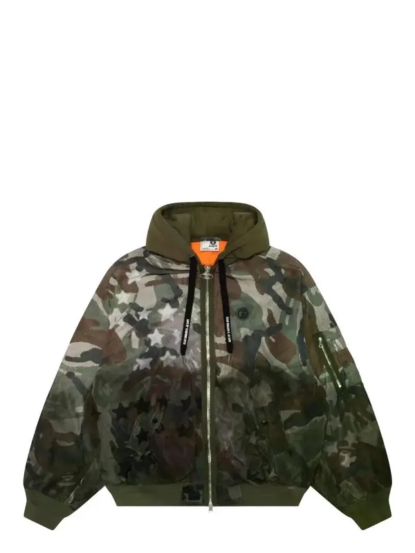 AAPE BY *A BATHING APE® Zip-up Hooded Jacket - Green