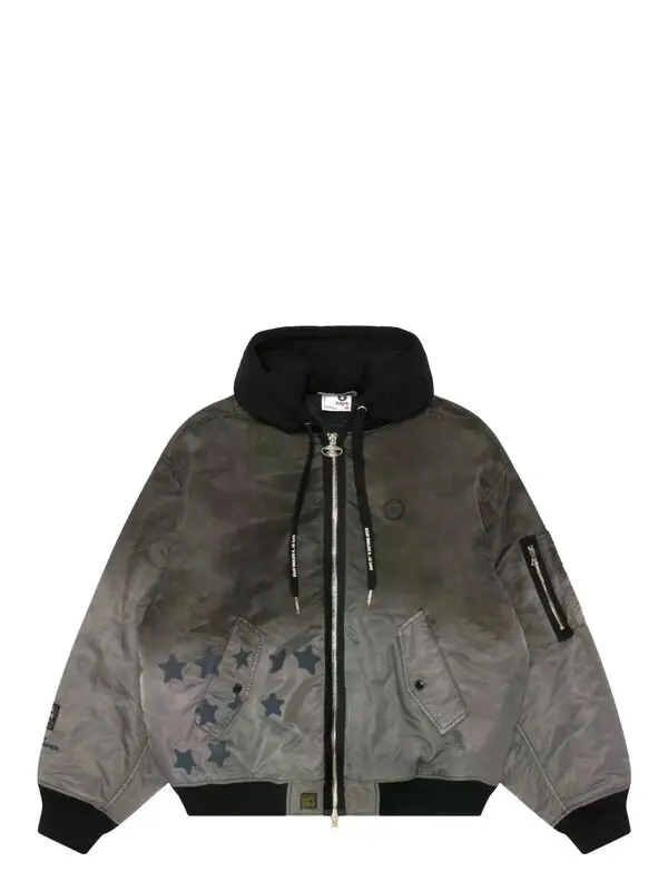 AAPE BY *A BATHING APE Star-motif Hooded Jacket - Grey