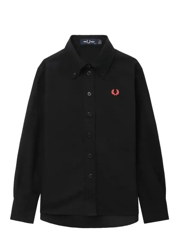 Fred Perry Logo-embroidered Shirt - Black