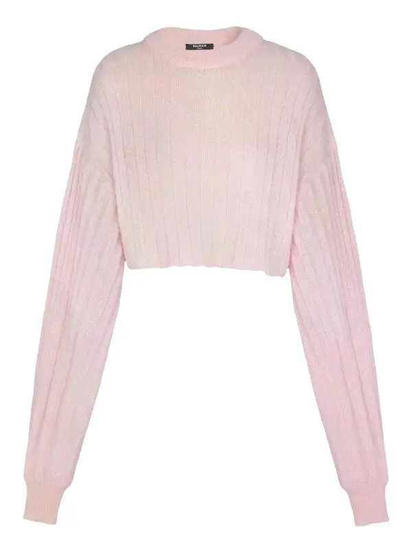 Balmain Ribbed Long-sleeve Sweater - Pink