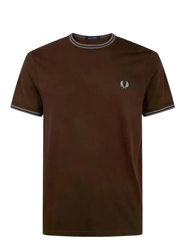 Fred Perry Cotton T-shirt - Brown