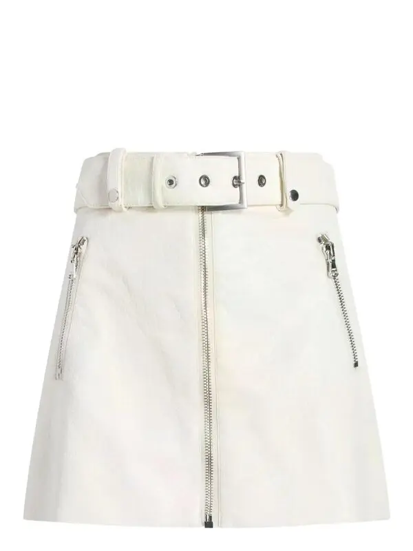 Cinq À Sept Belted Zip Saffira Skirt - White