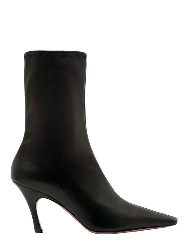 Amina Muaddi 80mm Jamie Pointed-toe Ankle Boots - Black