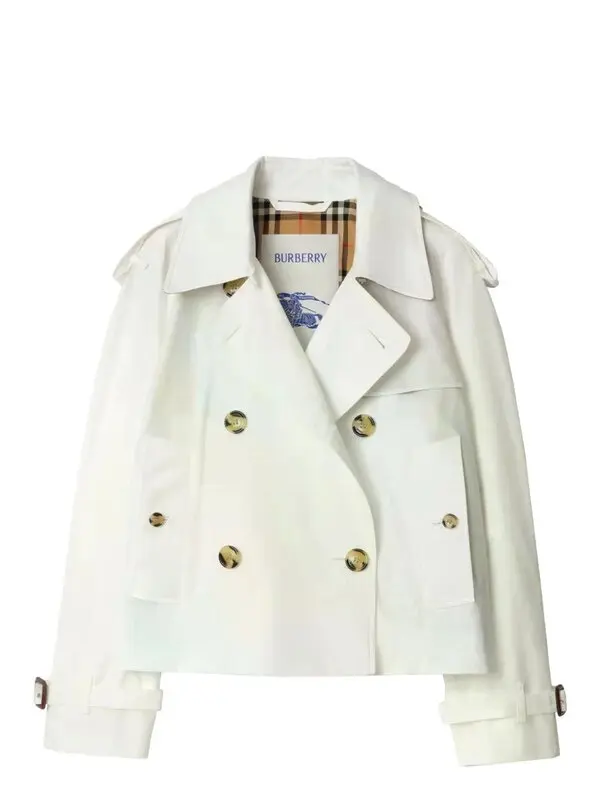 Burberry Double-breasted Trench Jacket - White