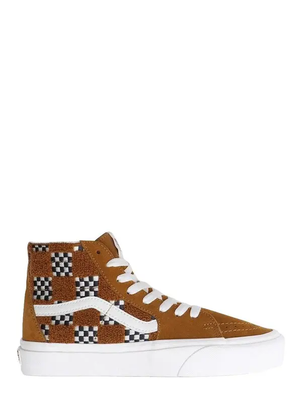 VANS Sk8-hi Tapered Tufted Check High-top Sneakers - Golden Brown