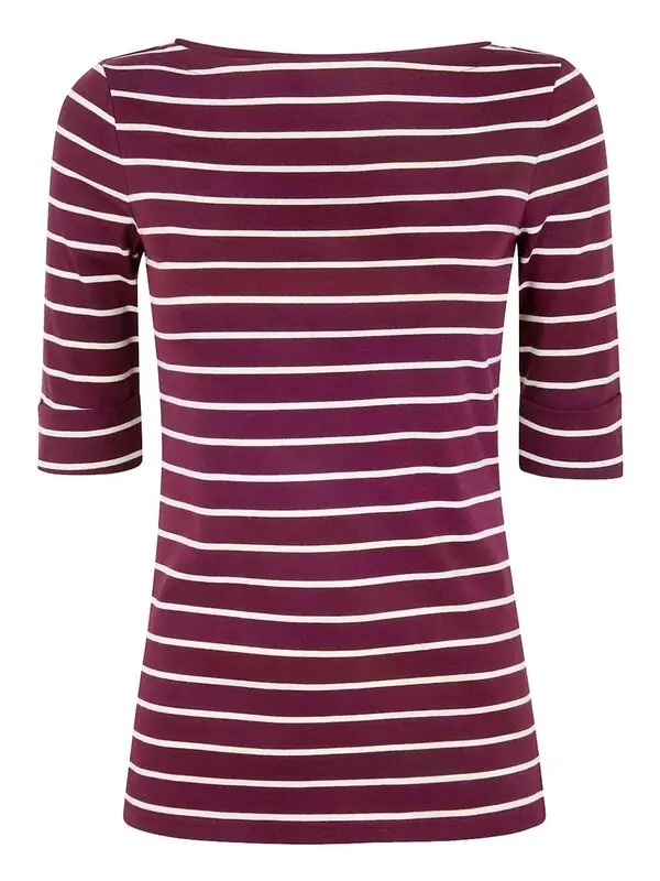 Ralph Lauren Striped Boatneck T-shirt - Red