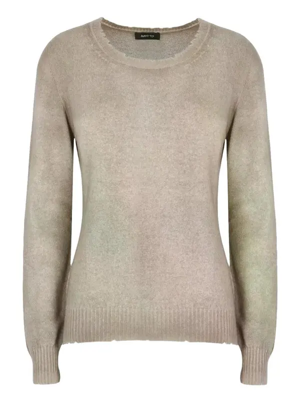 Avant Toi Round-neck Ribbed Sweater - Neutrals