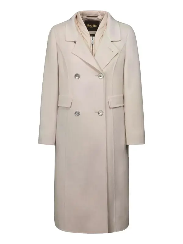 MOORER Double-breasted Coat - Neutrals