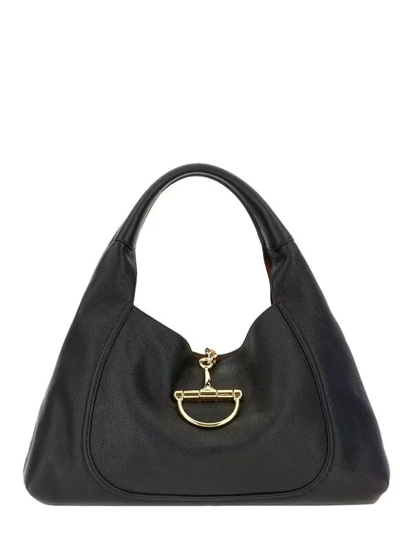 Gucci Large Softbit Leather Shoulder Bag - Black