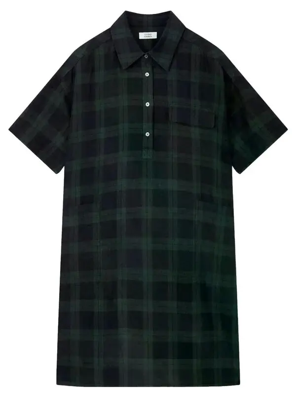 STUDIO TOMBOY Checked Shirt Dress - Green