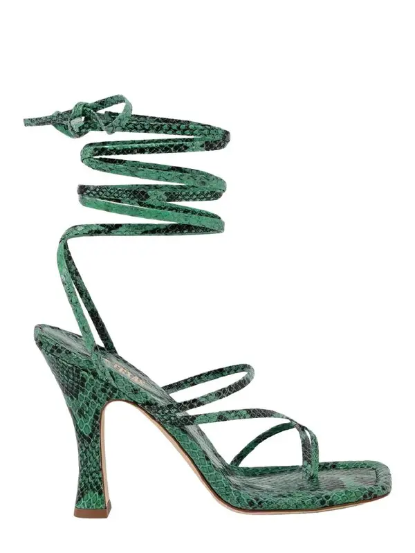 Paris Texas 110mm Strappy Square-toe Sandals - Green