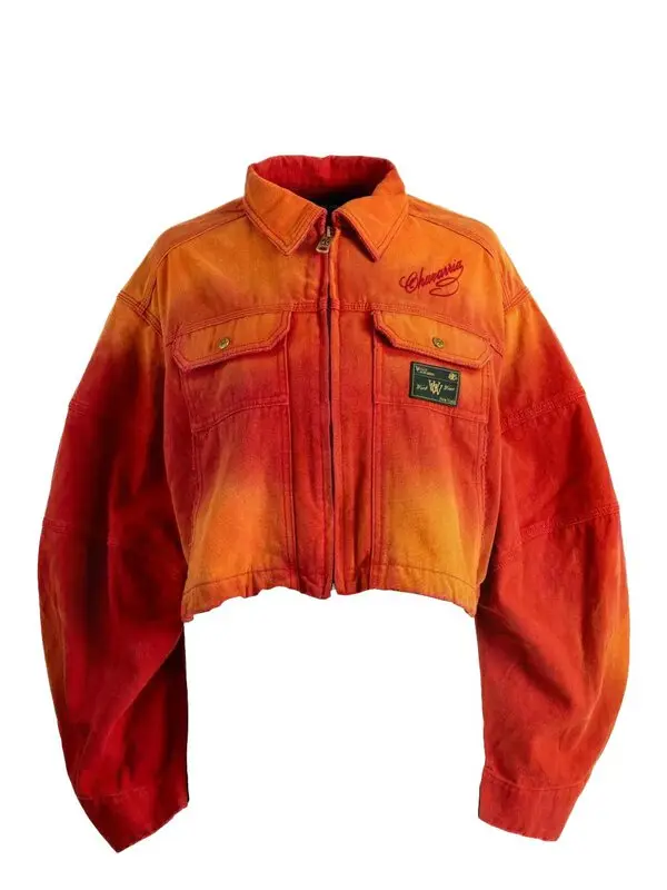 WILLY CHAVARRIA Zip-up Cropped Jacket - Orange