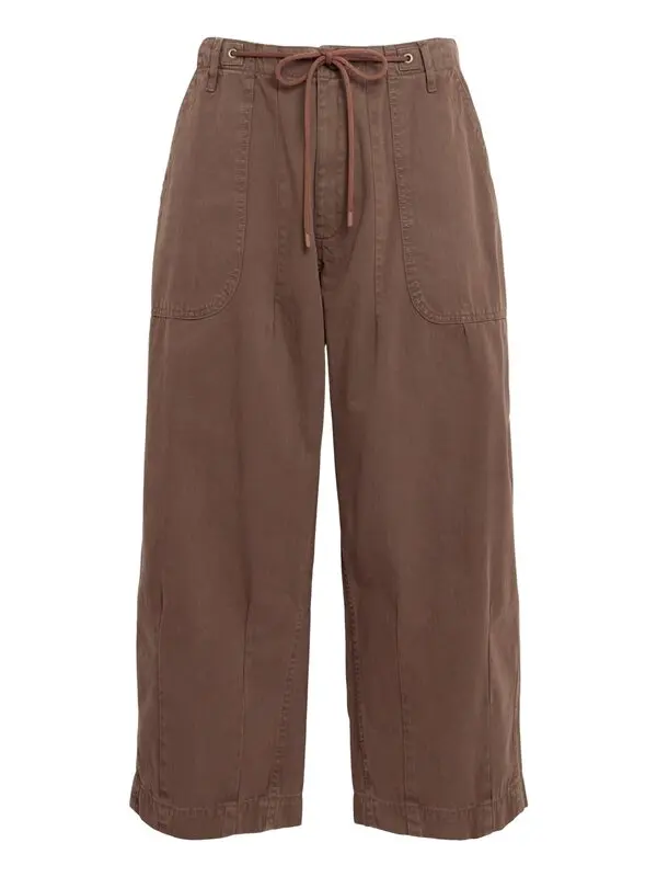 CHERRY LOS ANGELES Cotton Herringbone Parachute Trousers - Brown