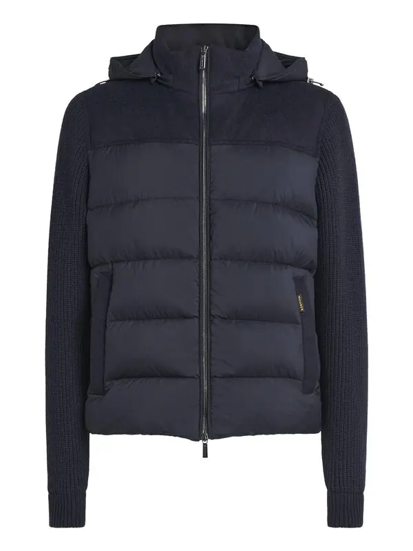 MOORER Wool-cashmere-blend Hybrid Puffer Jacket - Grey