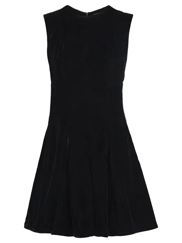 Maje Velvet Cut-out Mini Dress - Black