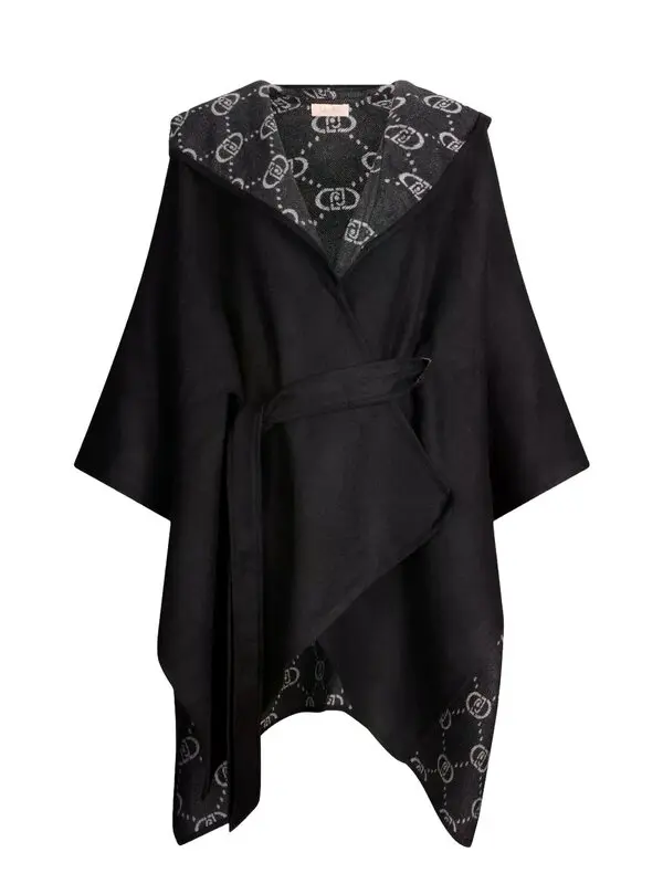 Liu Jo Hooded Poncho - Black