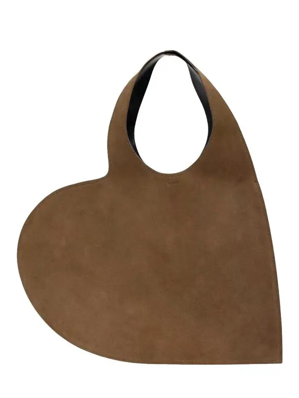 Coperni Large Double Heart Leather Tote - Brown