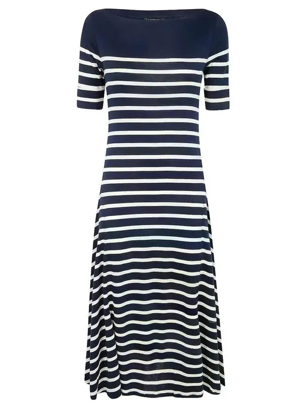 Ralph Lauren Striped Midi Dress - Blue