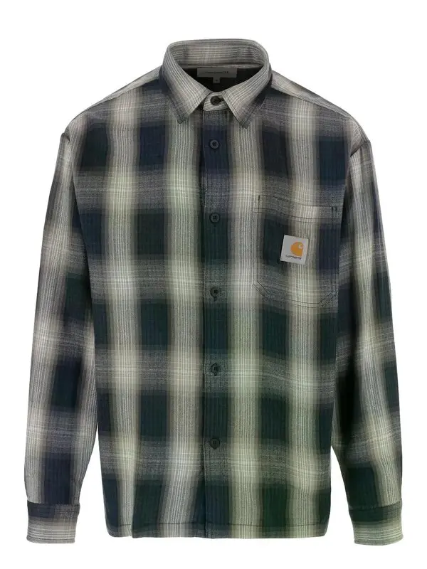 Carhartt Work In Progress Button Checked Shirt - Blue