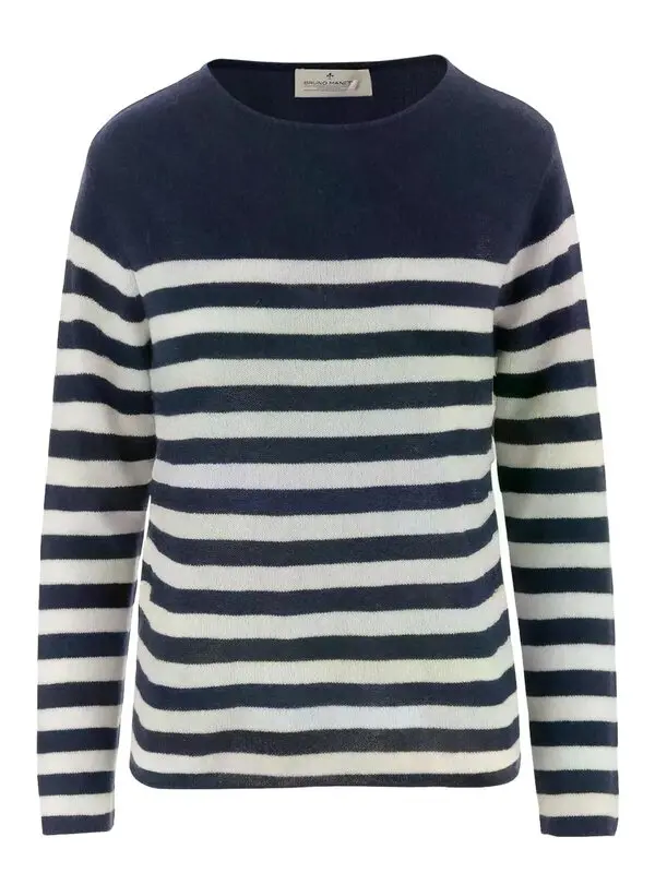 Bruno Manetti Striped Crew-neck Sweater - Blue