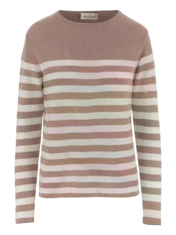 Bruno Manetti Striped Cashmere Jumper - Brown