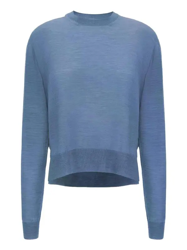JIL SANDER Mélange-effect Knitted Top - Blue