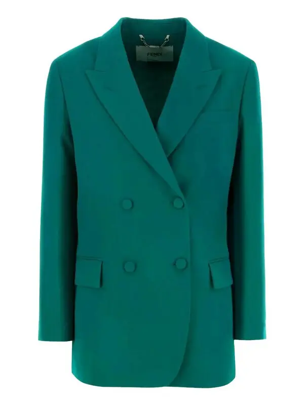 Fendi Grain De Poudre Blazer - Green