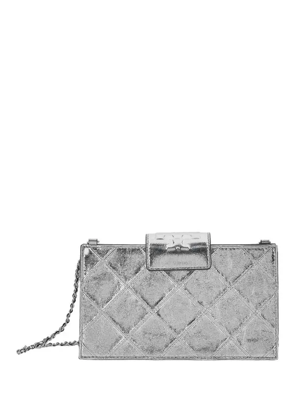 Tory Burch Mini Fleming Crossbody Bag - Silver