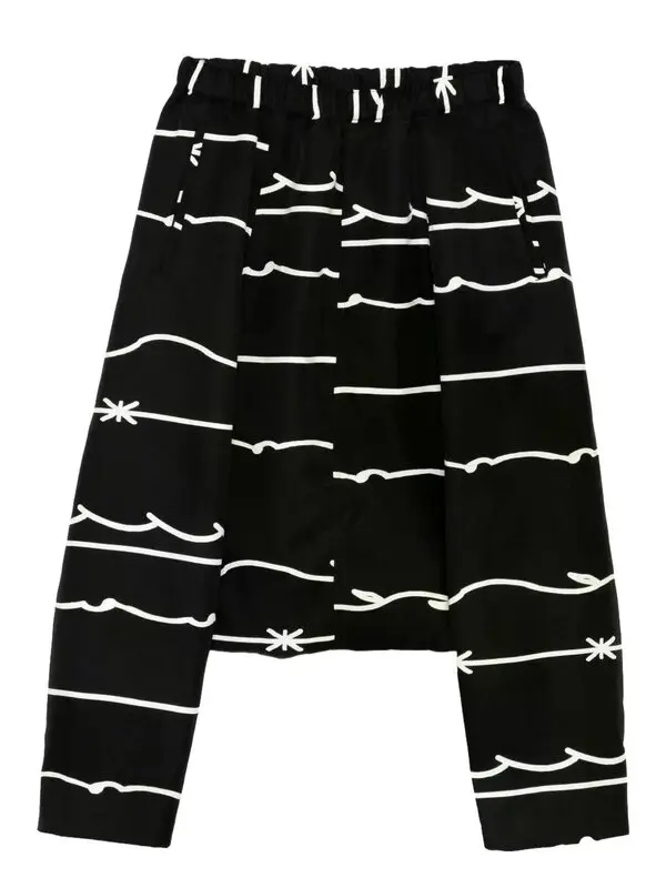 Comme Des Garçons Printed Trousers - Black