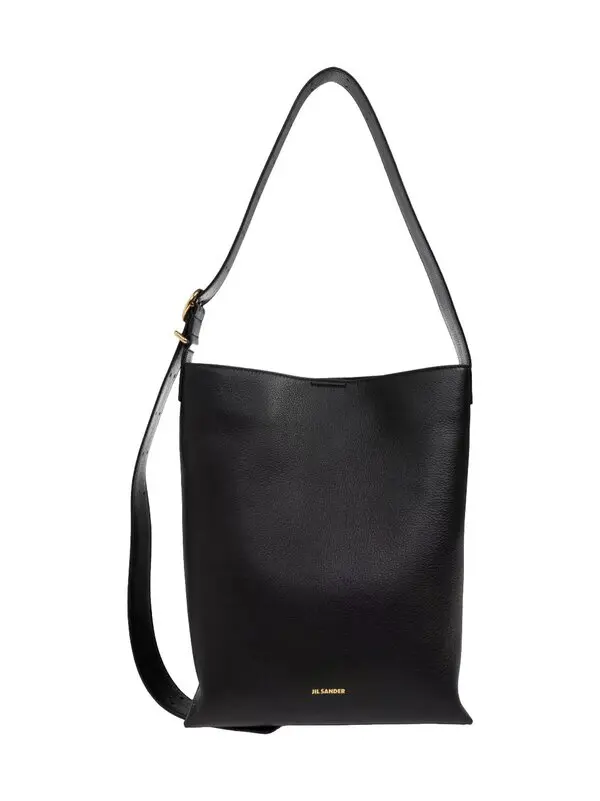 JIL SANDER Leather Strap Shoulder Bag - Black