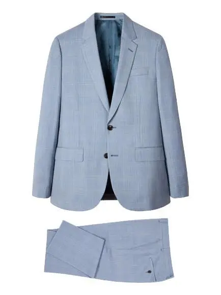Paul Smith The Soho Tailored-fit Light Check Wool Suit - Blue