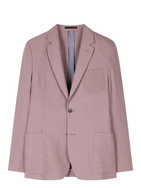 Paul Smith Dusty Mauve Linen Unlined Blazer - Purple