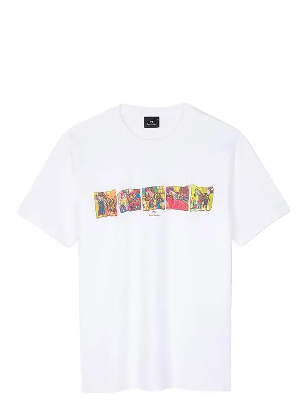 Paul Smith Zebra' Line Up Print T-shirt - White
