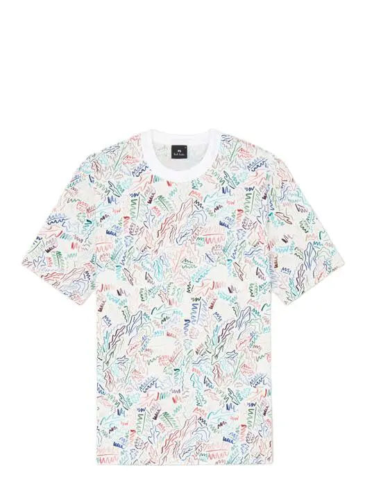 Paul Smith Organic Cotton 'woodlands Floral' T-shirt - White