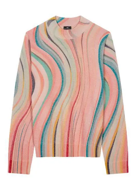 Paul Smith Glitter Swirl Wool-blend Turtleneck Sweater - Multicolour