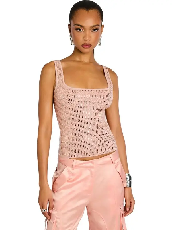 Retrofete Marzia Embellished Top - Ballet Pink