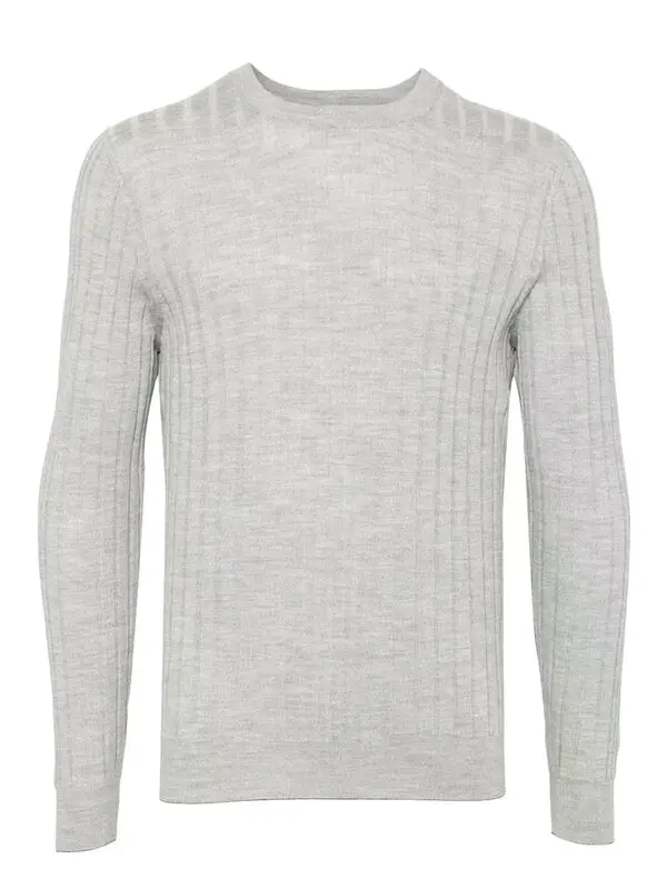 SVEVO Wool Crew Neck Top - Grey