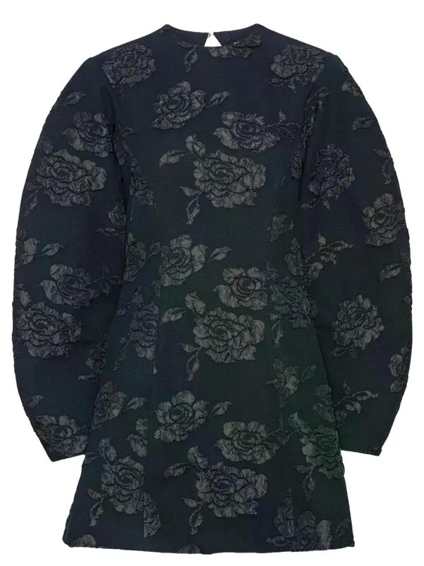 ROTATE BY BIRGER CHRISTENSEN Floral-jacquard Mini Dress - Blue