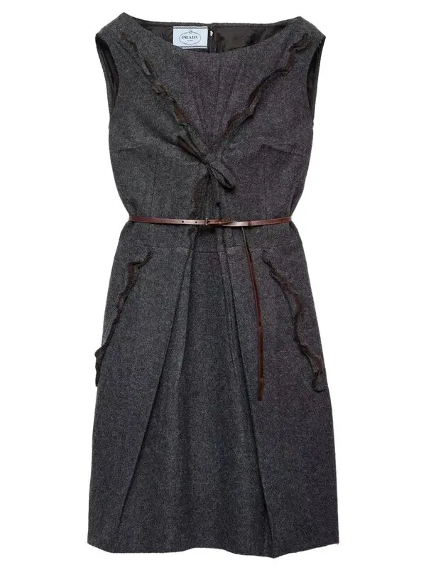 Prada Shetland Wool Mini Dress - Grey