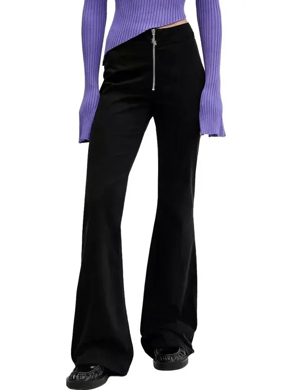 Hugo Zip-fastening Flare Trousers - Black