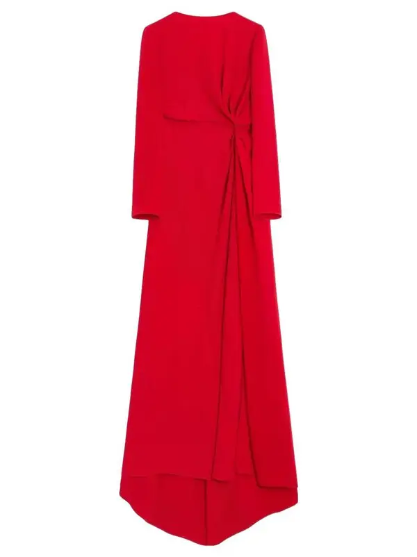 Valentino Garavani Long Cady Couture Ruched Dress - Red