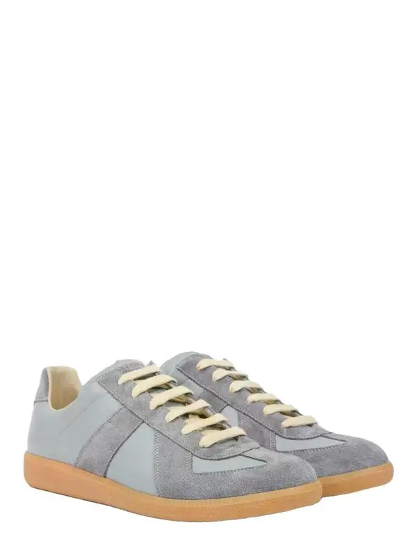 MAISON MARGIELA Replica Leather And Suede Sneakers - Grey