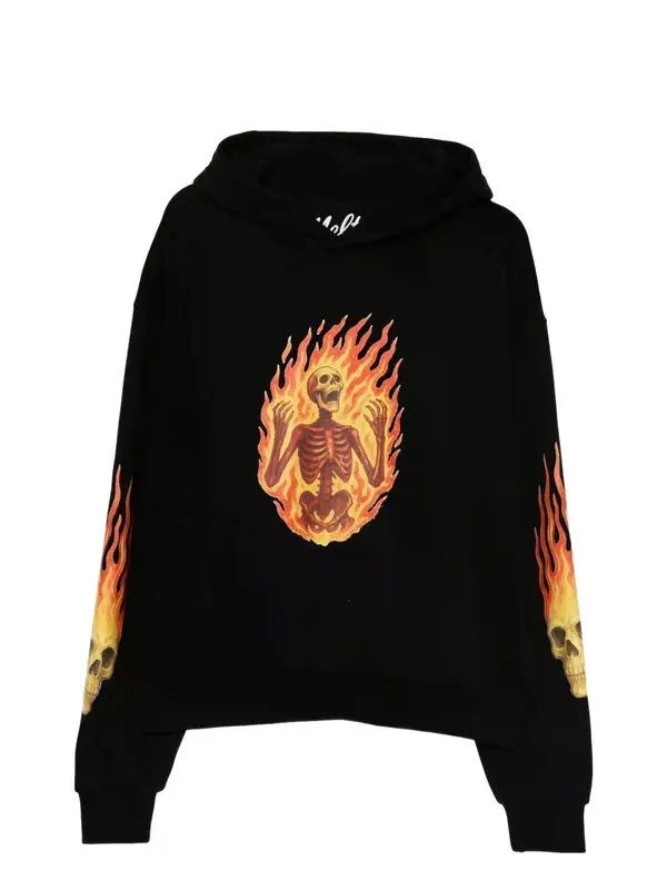 MELT Printed Slouchy Hoodie - Black