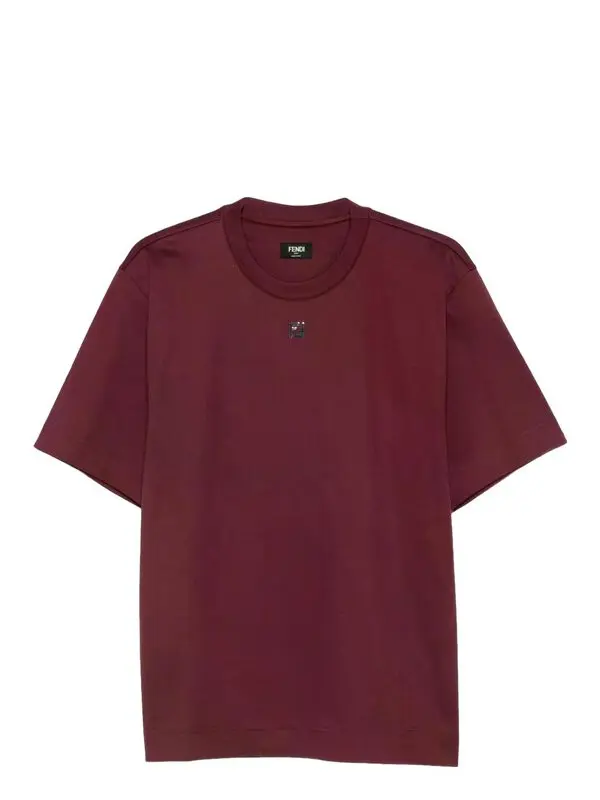 Fendi Logo-plaque T-shirt - Red